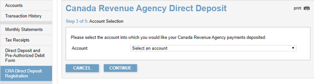 CRA Direct Deposit